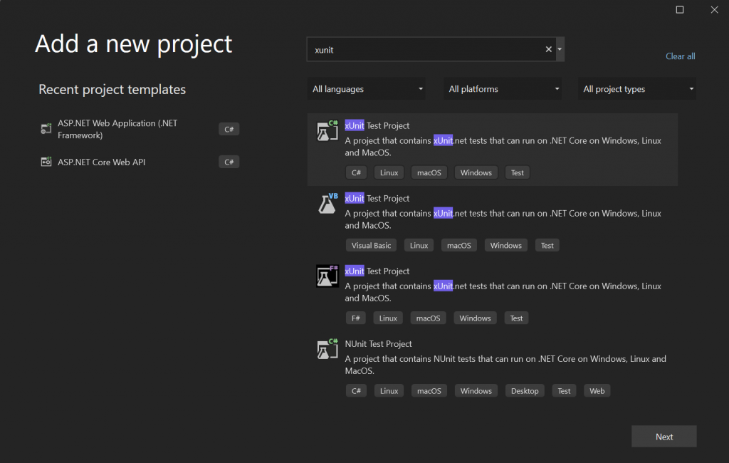 write UNIT test with .Net 6 Framework in Clean Architecture CQRS